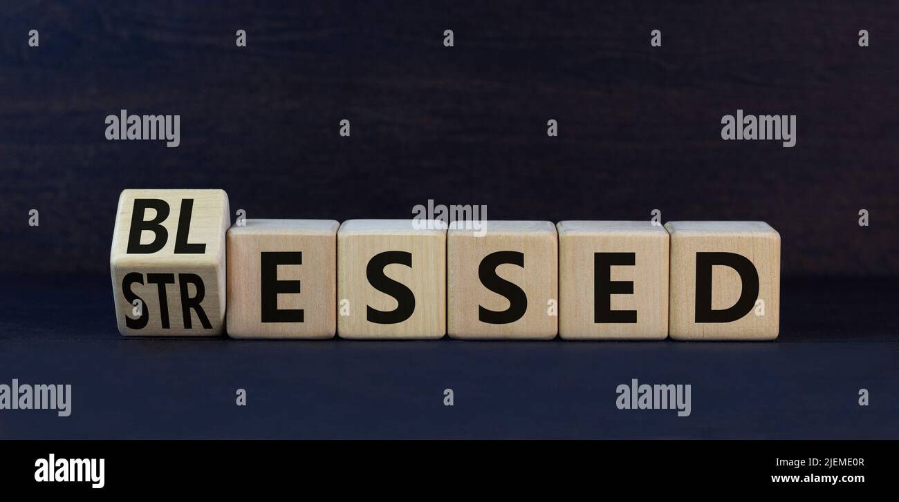 Blessed or stressed symbol. Turned wooden cubes and changed the concept ...