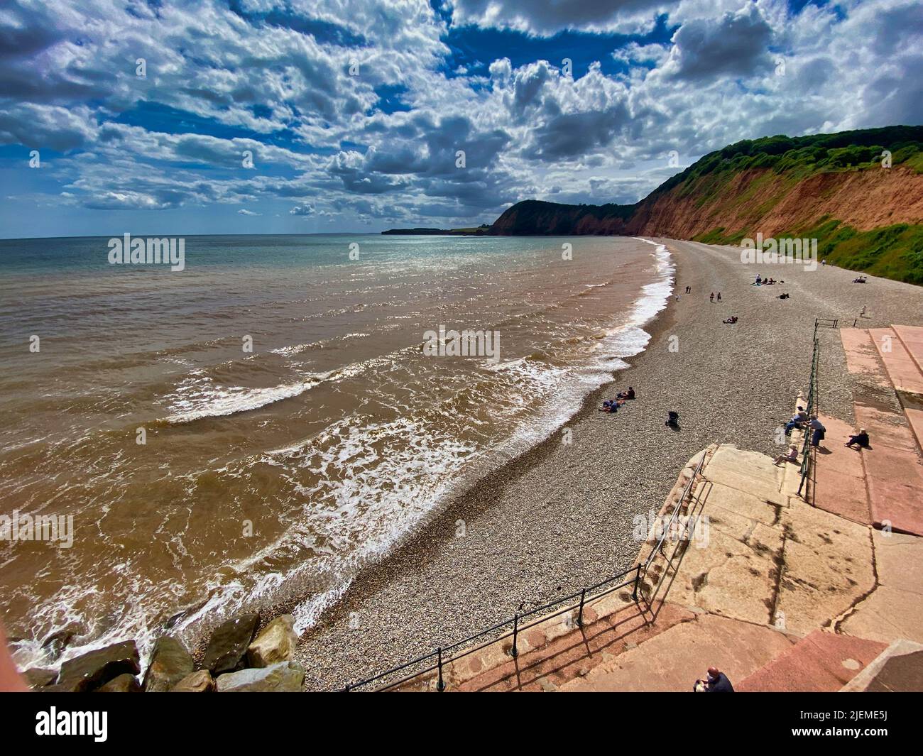 Jacobs Ladder beach in Sidmouth Stock Photo - Alamy