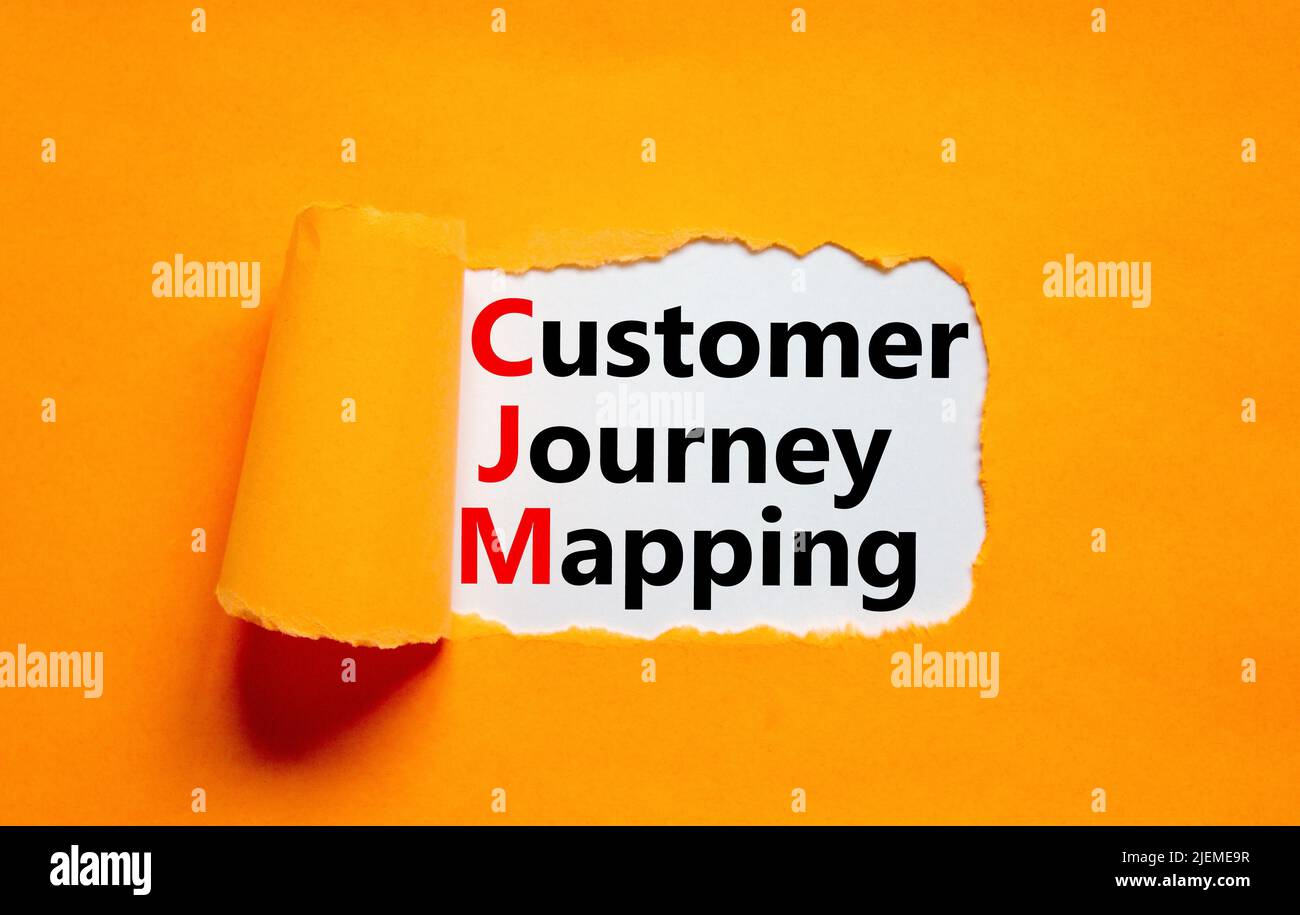 CJM customer journey mapping symbol. Concept words CJM customer journey ...