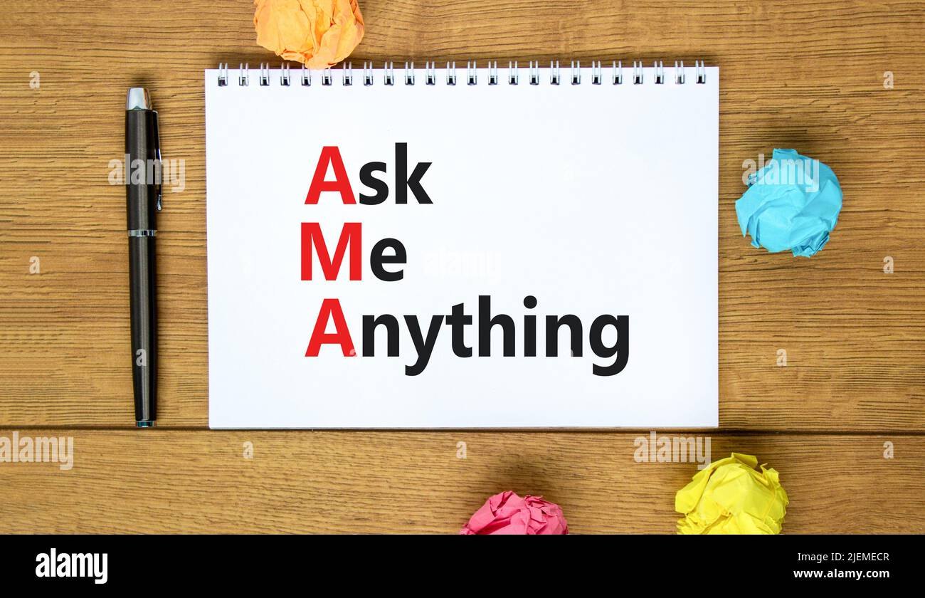 AMA ask me anything symbol. Concept words AMA ask me anything on white ...