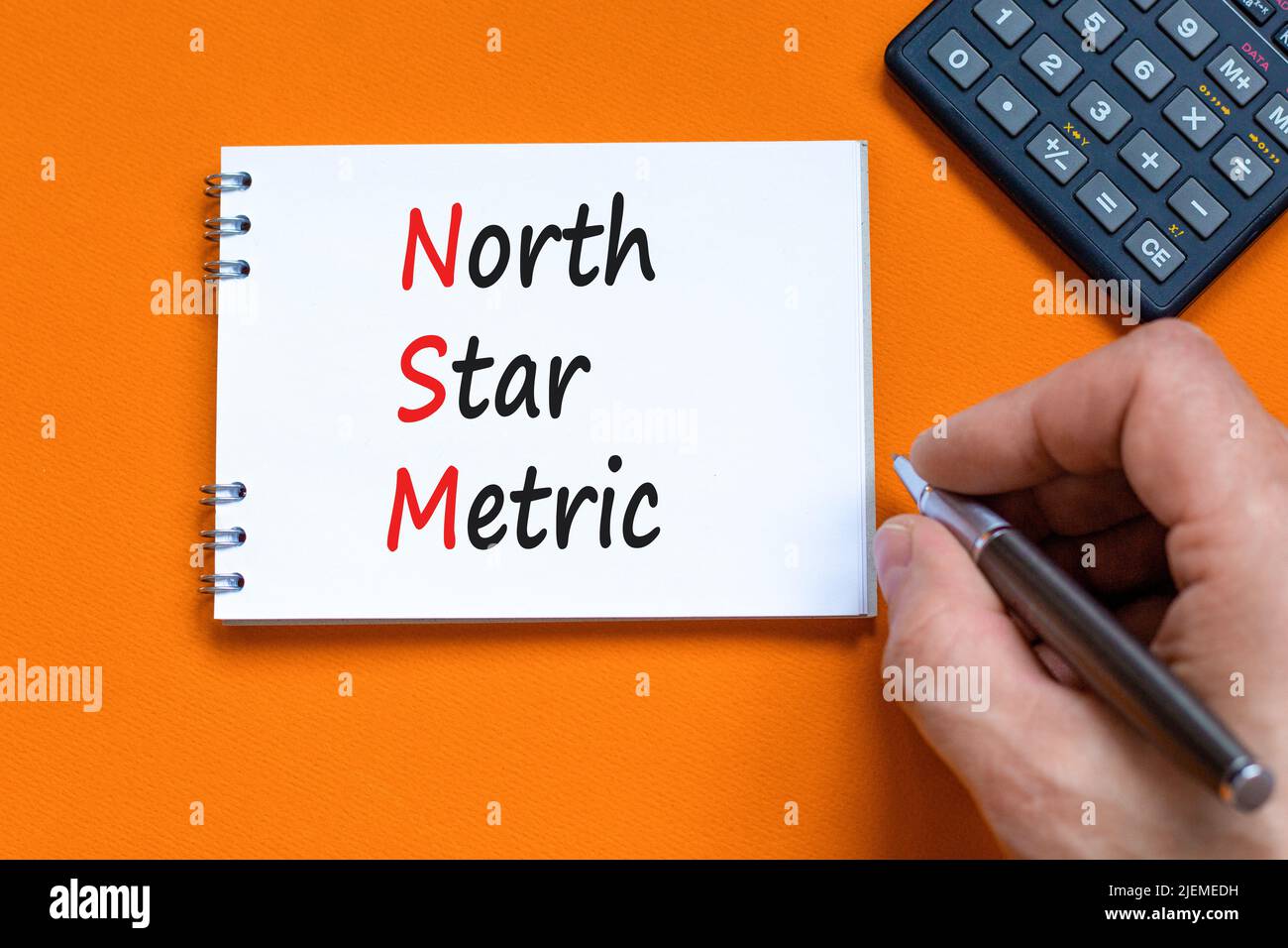 NSM north star metric symbol. Concept words NSM north star metric on ...