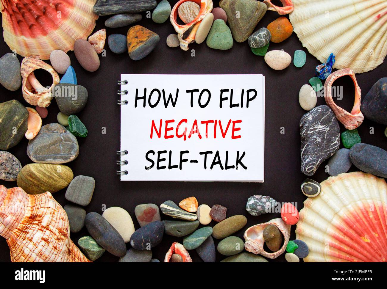 Flip negative self-talk symbol. Concept words How to flip negative self ...