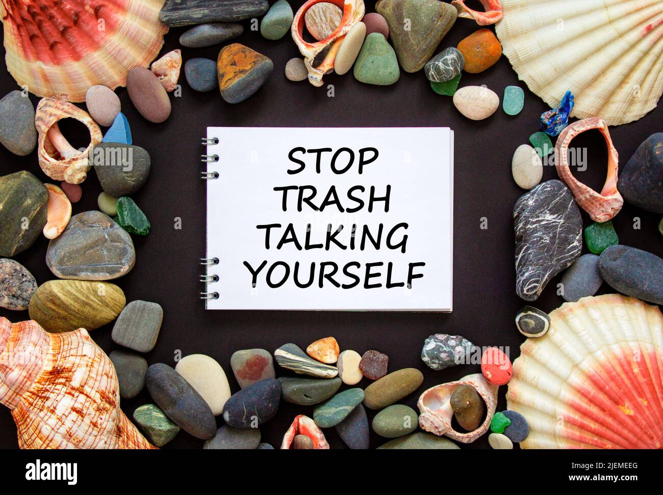Stop trash talking yourself symbol. Concept words Stop trash talking ...