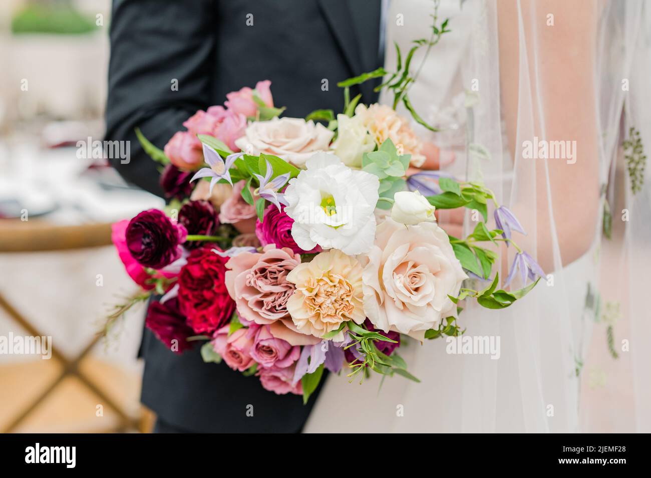 Bride red gown groom hi-res stock photography and images - Alamy