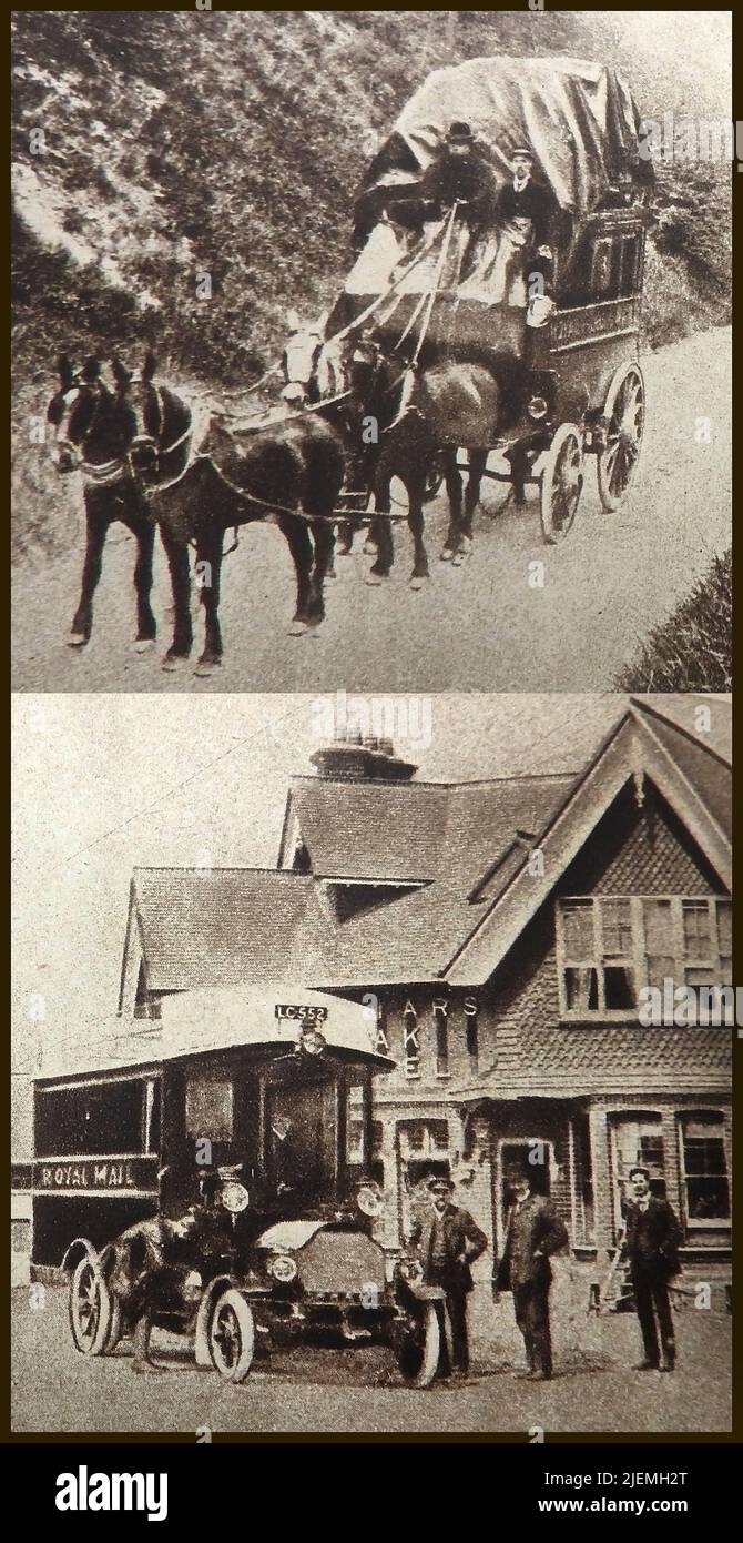 BRITISH ROYAL MAIL PARCEL SERVICE 1905 - A composite photo showing the ...