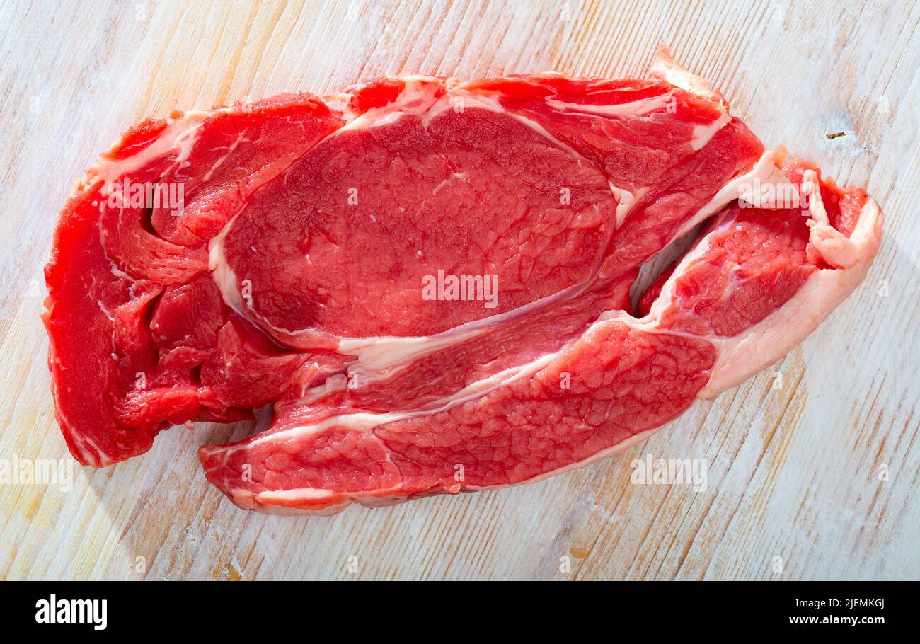 Raw beef sirloin steak Stock Photo - Alamy