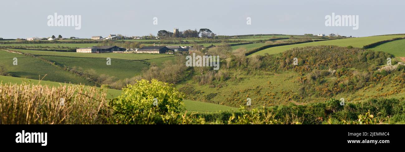 Panoramic Pennant Farm with Trelights Village and Trevathan Farm Shop ...