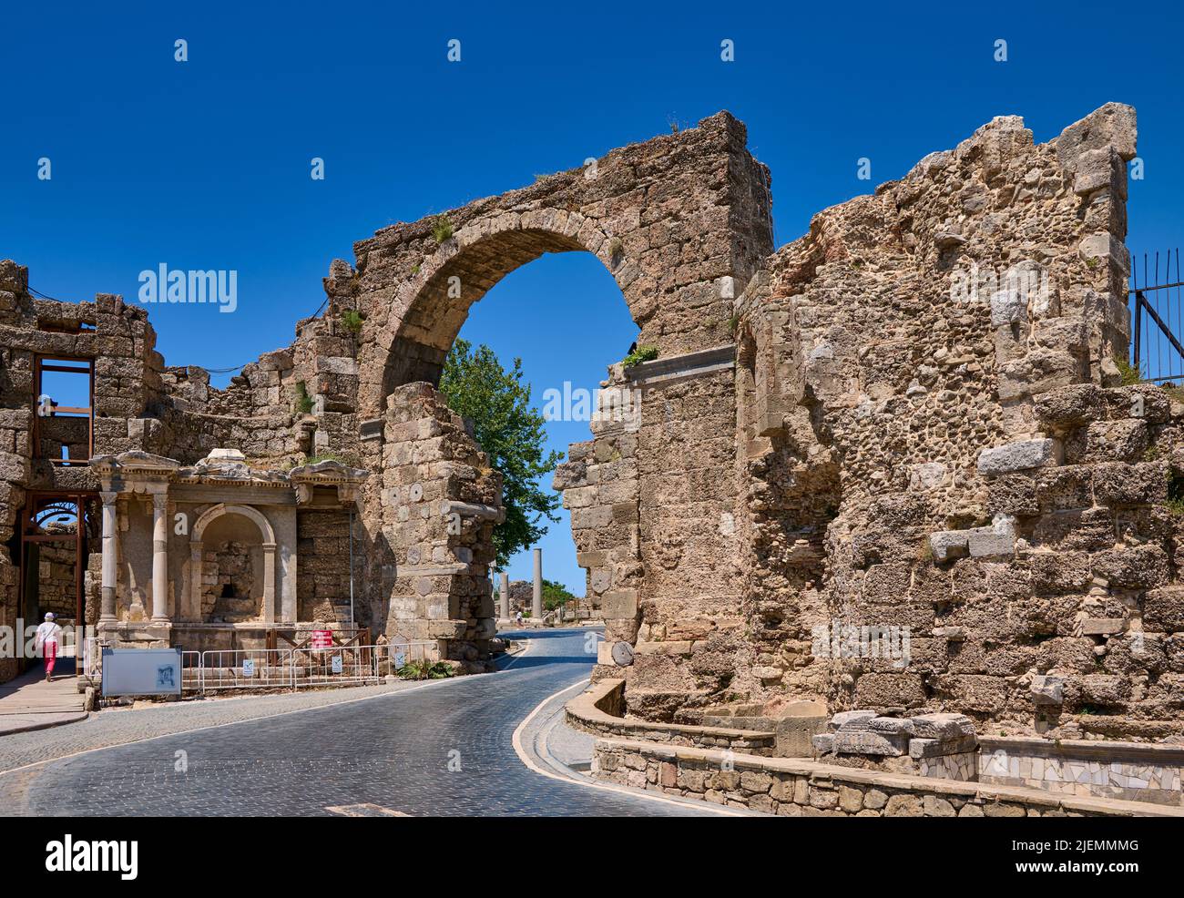 The Arch of the Inner Gate with Vespasian Fountain in ruins of the ...