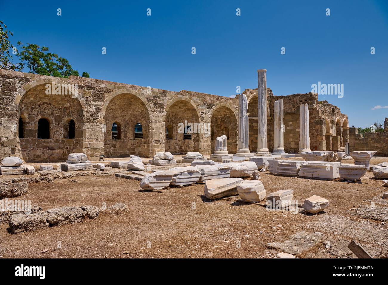 Athena and Apollo Temple in ruins of the Roman city of Side, Antalya ...