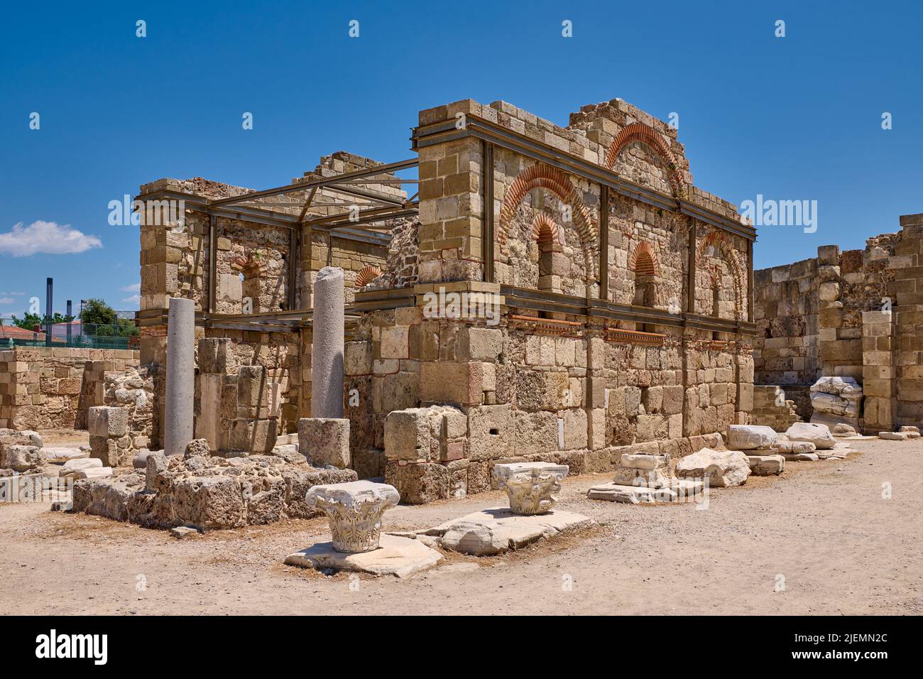 Athena and Apollo Temple in ruins of the Roman city of Side, Antalya ...