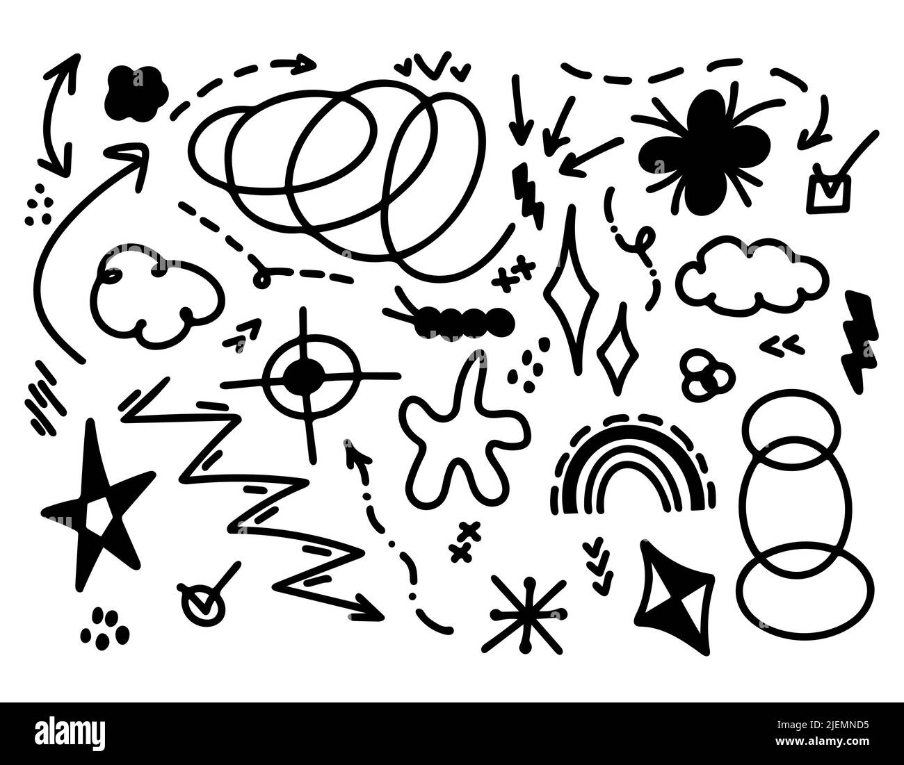 Fun minimalist doodles for old school vibe. Y2k trending filler ...