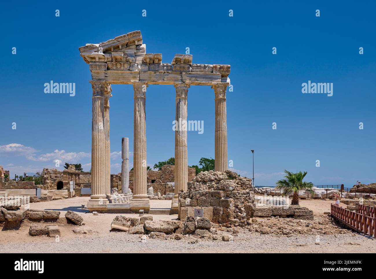 Apollo Temple in ruins of the Roman city of Side, Antalya, Turkey Stock ...