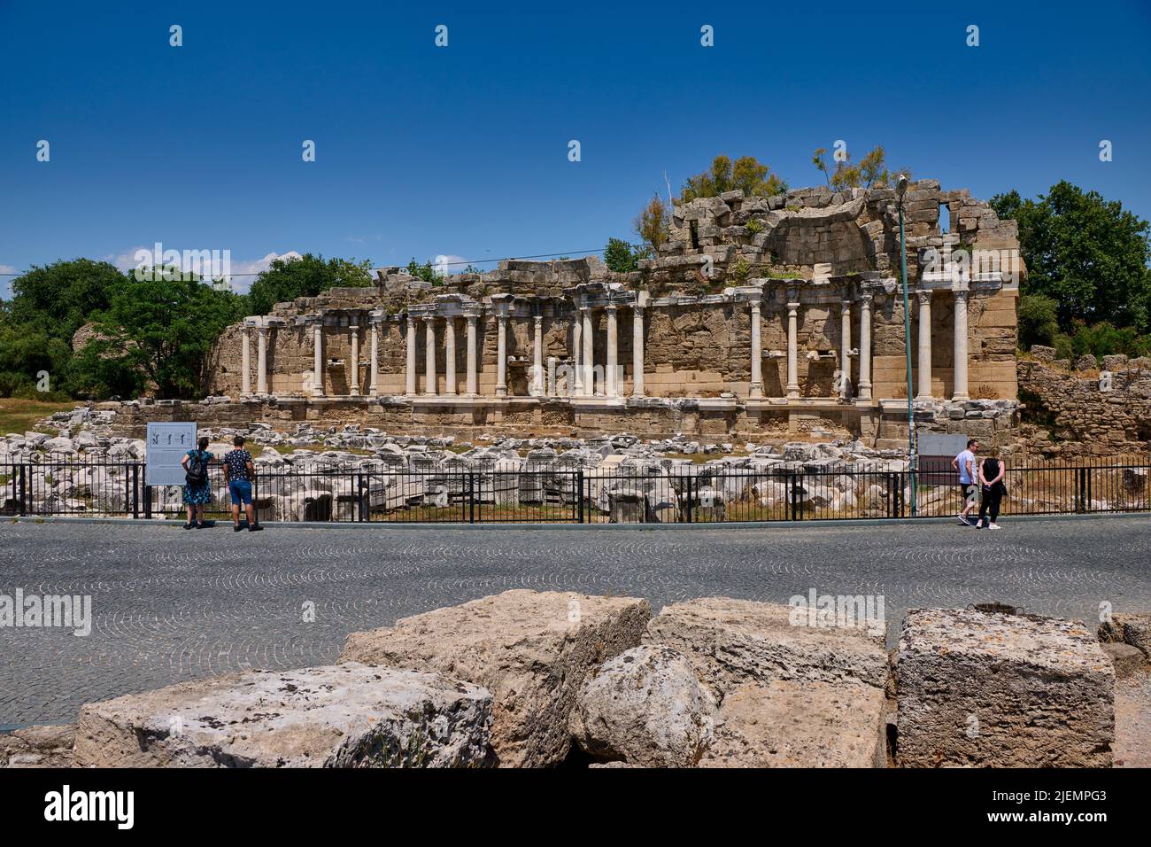 Nymphaeum Monumental fountain in ruins of the Roman city of Side ...