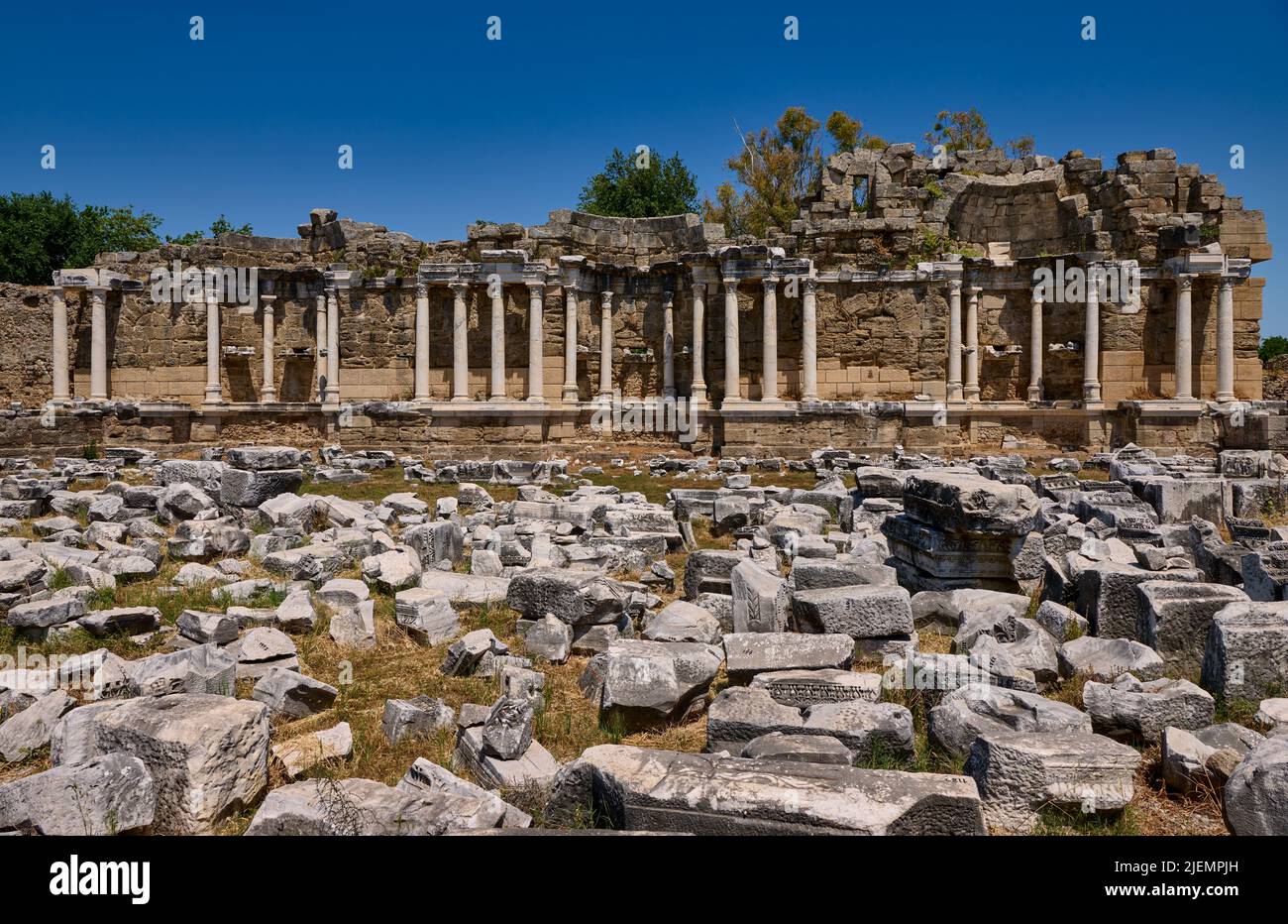 Nymphaeum Monumental fountain in ruins of the Roman city of Side ...