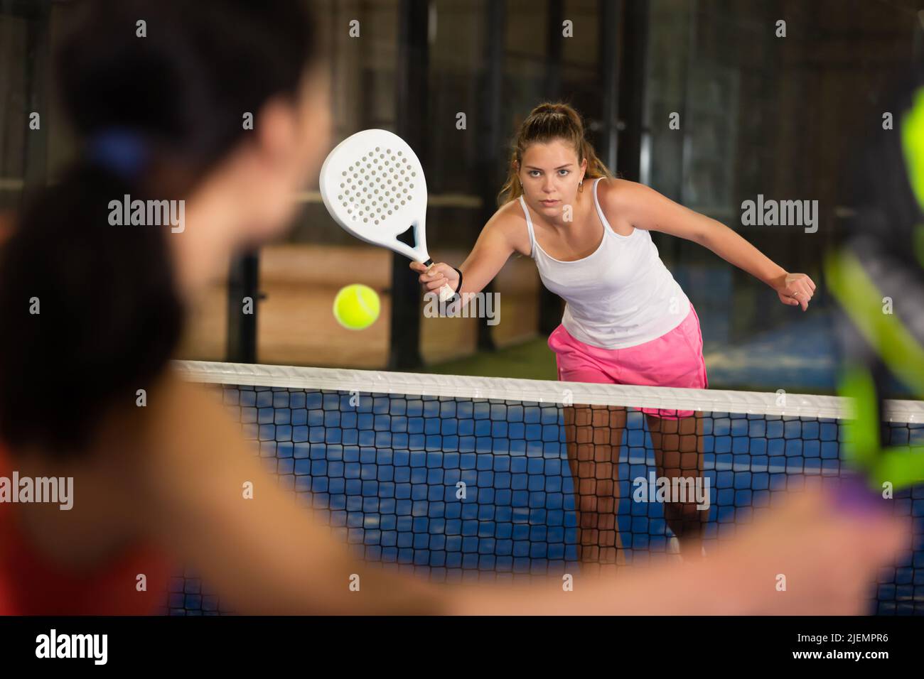 Woman playing padel tennis on hi-res stock photography and images - Alamy