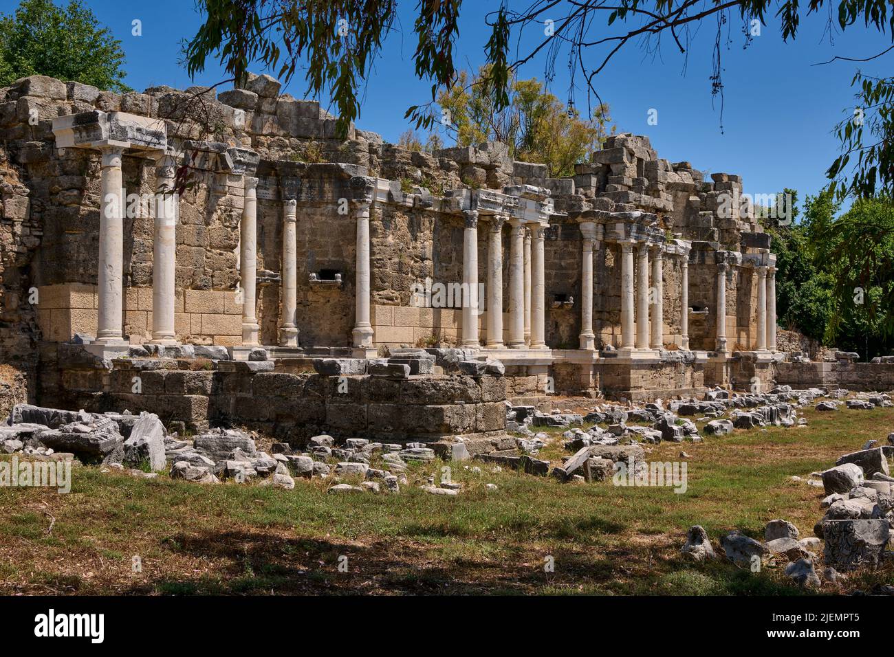 Nymphaeum Monumental fountain in ruins of the Roman city of Side ...