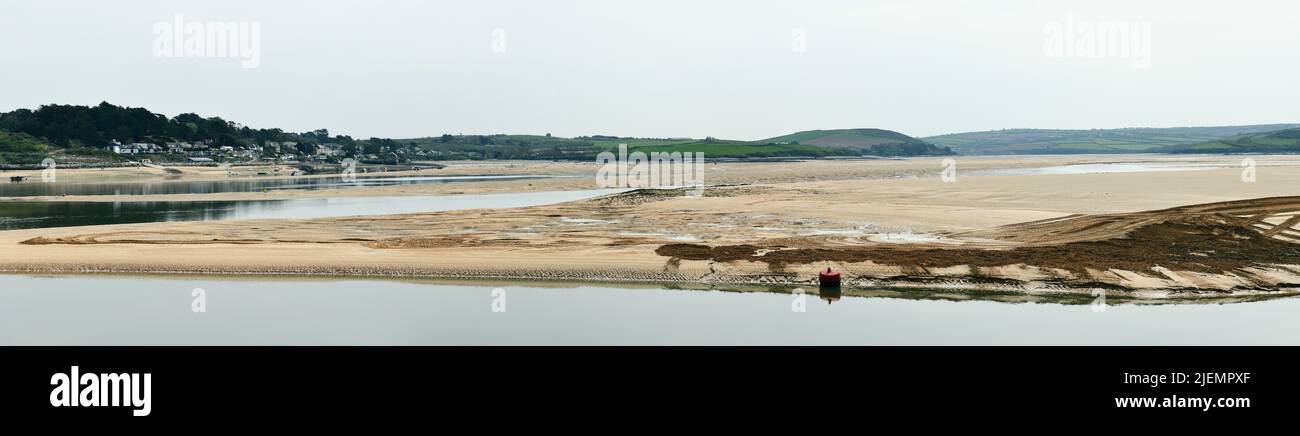 Panoramic Camel Estuary with the village of Rock in the background ...