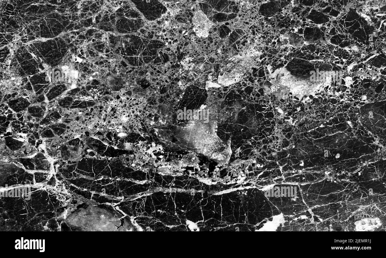 Black marble with white veins. Natural background photo texture, front ...