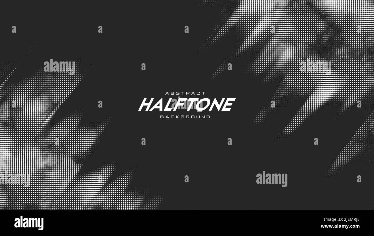 Abstract Vector Torn Monochrome Halftone Background Scrathed Dotted