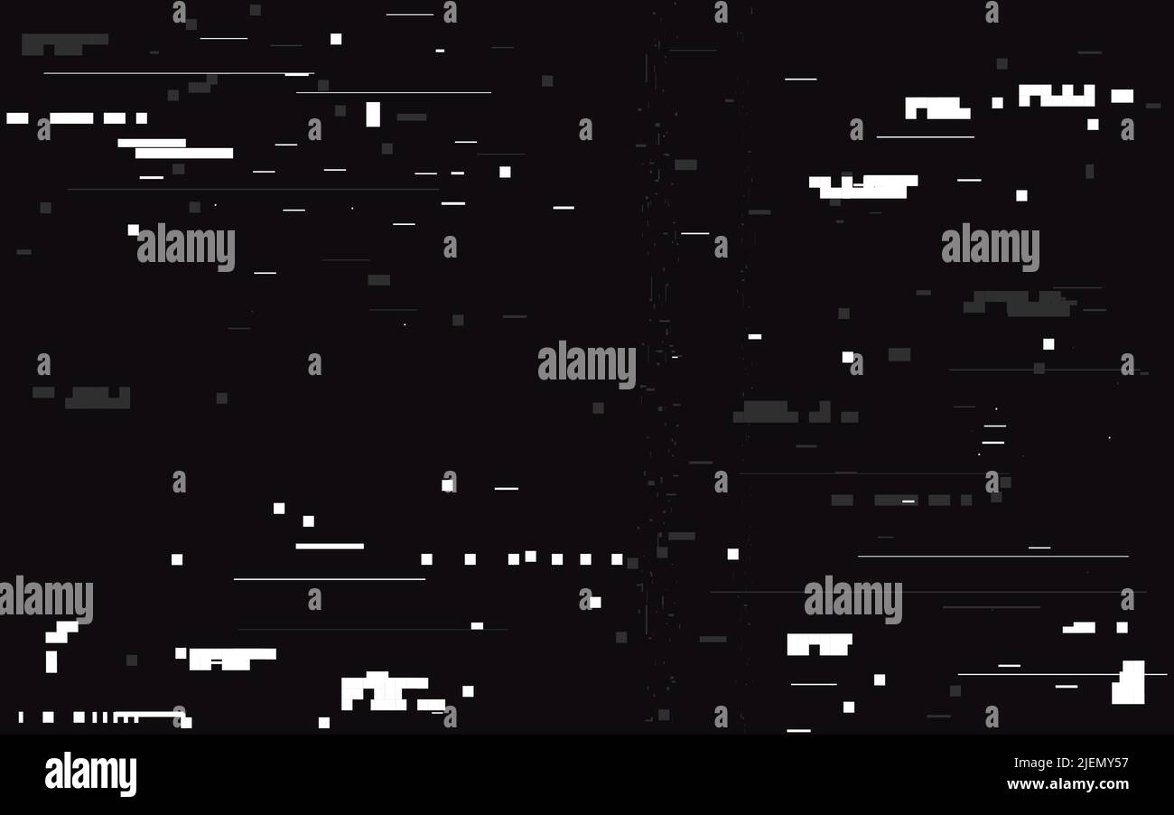 Glitch digital texture. White random shapes and noise. No signal ...