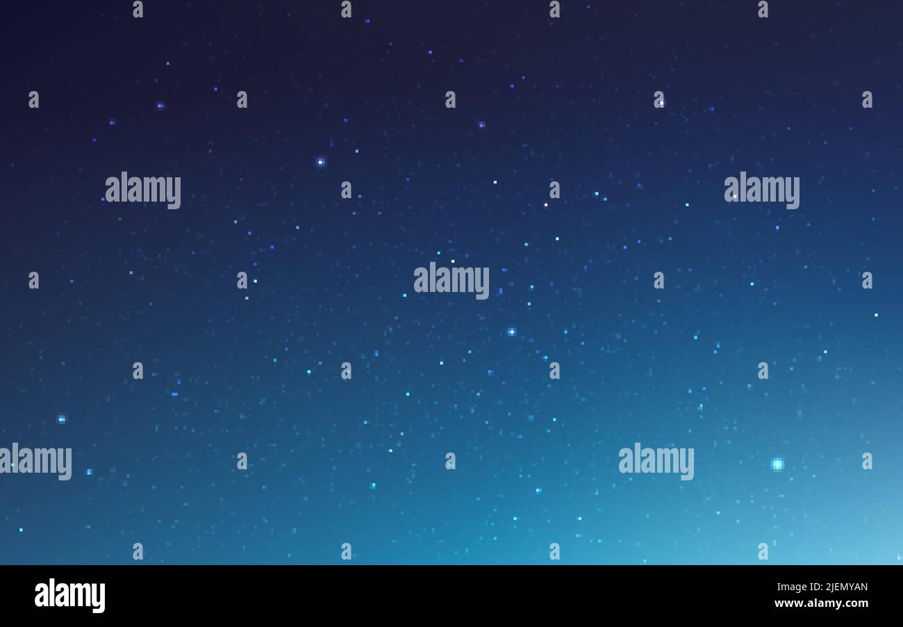 Blue cosmos. Realistic starry sky with gradient. Milky way with shining ...