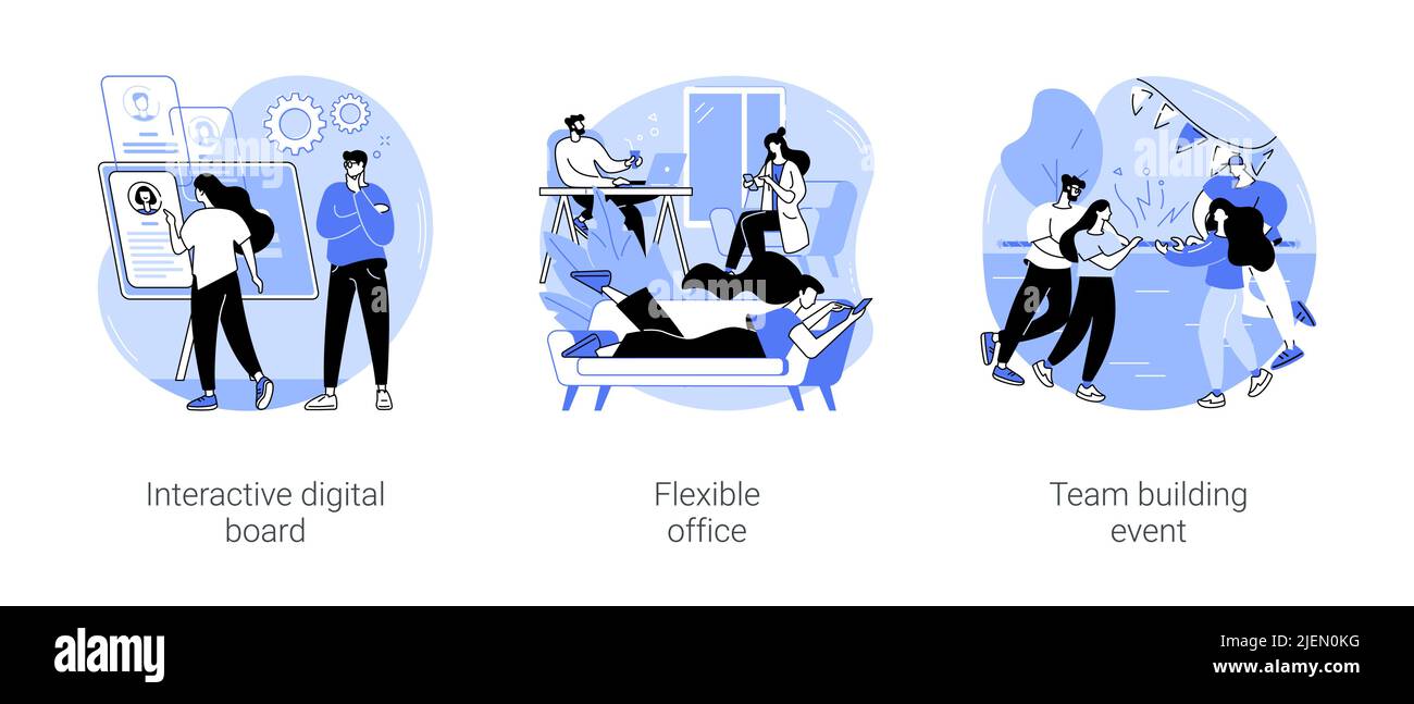 Teamwork and collaboration isolated cartoon vector illustrations se ...