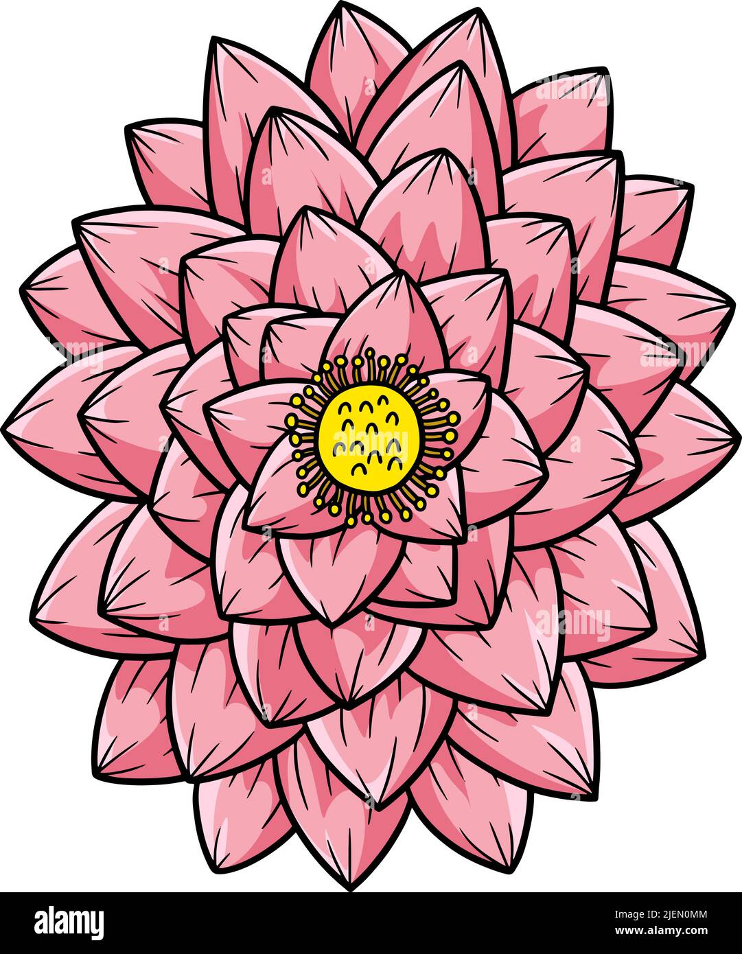 Lotus Flower Cartoon Colored Clipart Illustration Stock Vector Image ...