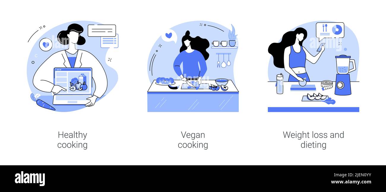 Cooking and nutrition workshop isolated cartoon vector illustrations se ...