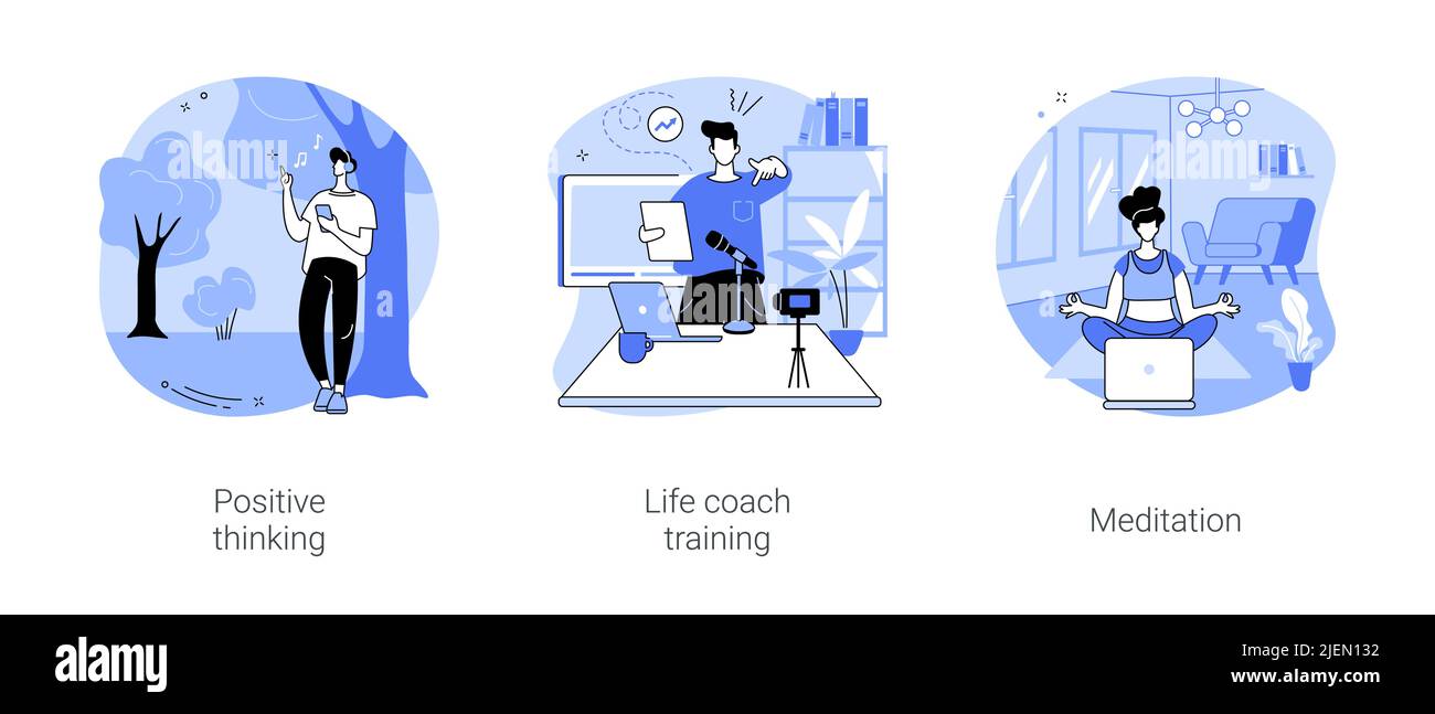 Self-improvement coaching isolated cartoon vector illustrations se ...