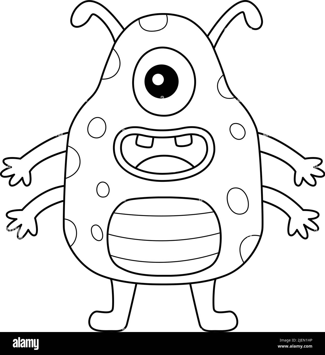 One Eyed Monster Coloring Page for Kids Stock Vector Image & Art - Alamy