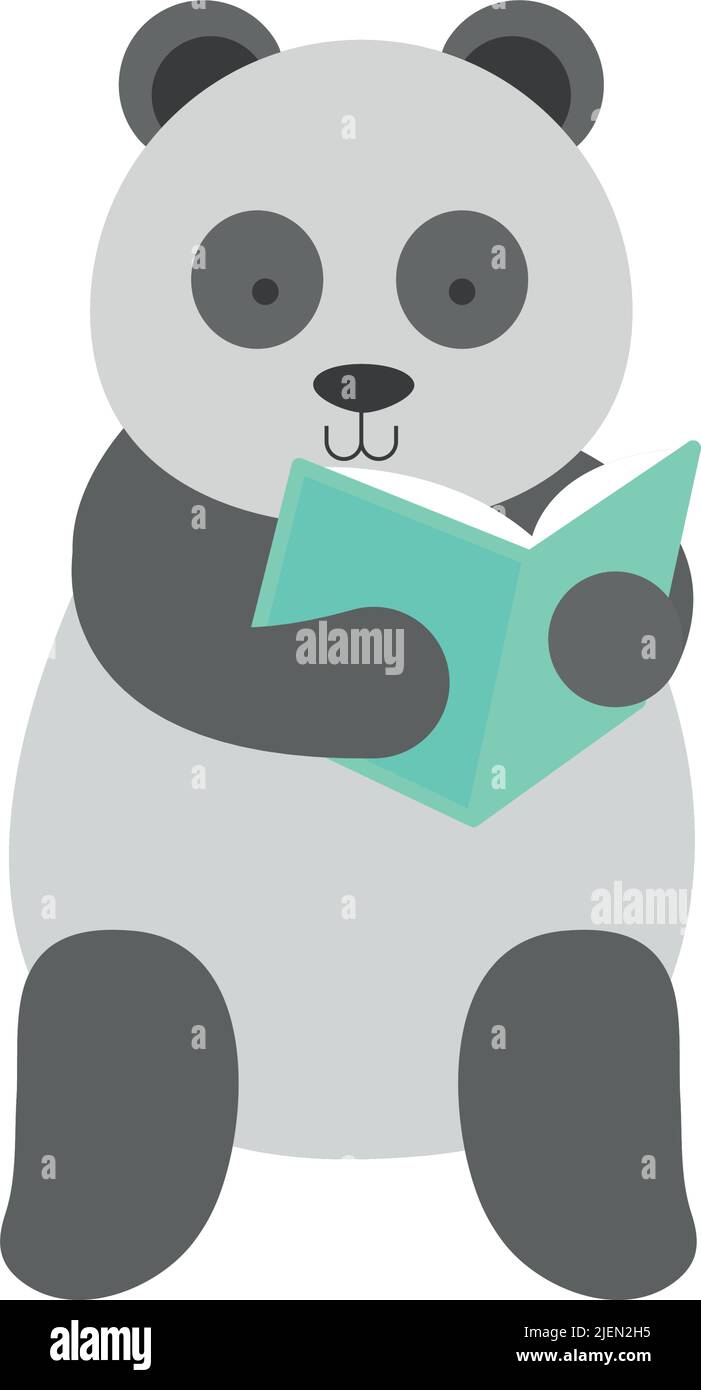 Panda reading book Stock Vector Images - Alamy