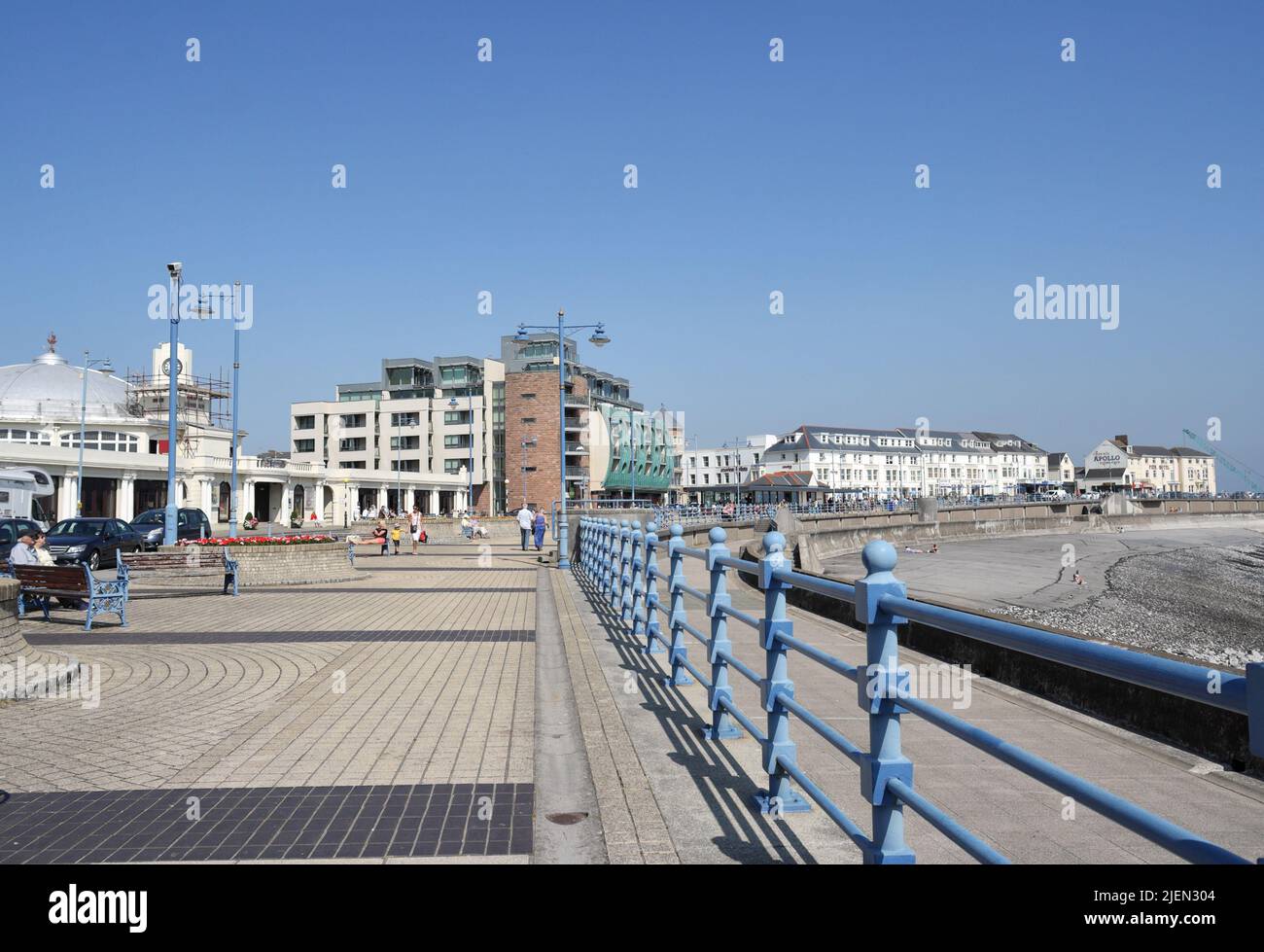 The promenade seafront at Porthcawl Wales UK, Welsh coast seaside ...