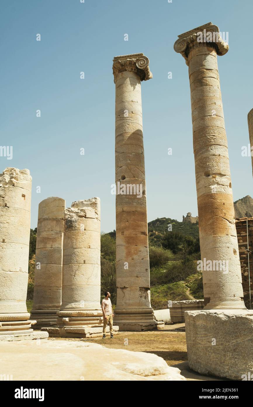 A view of sardes temple columns Stock Photo - Alamy