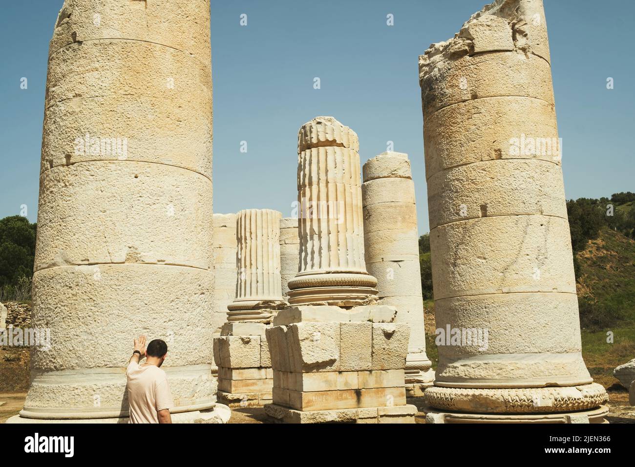 A view of sardes temple columns Stock Photo - Alamy