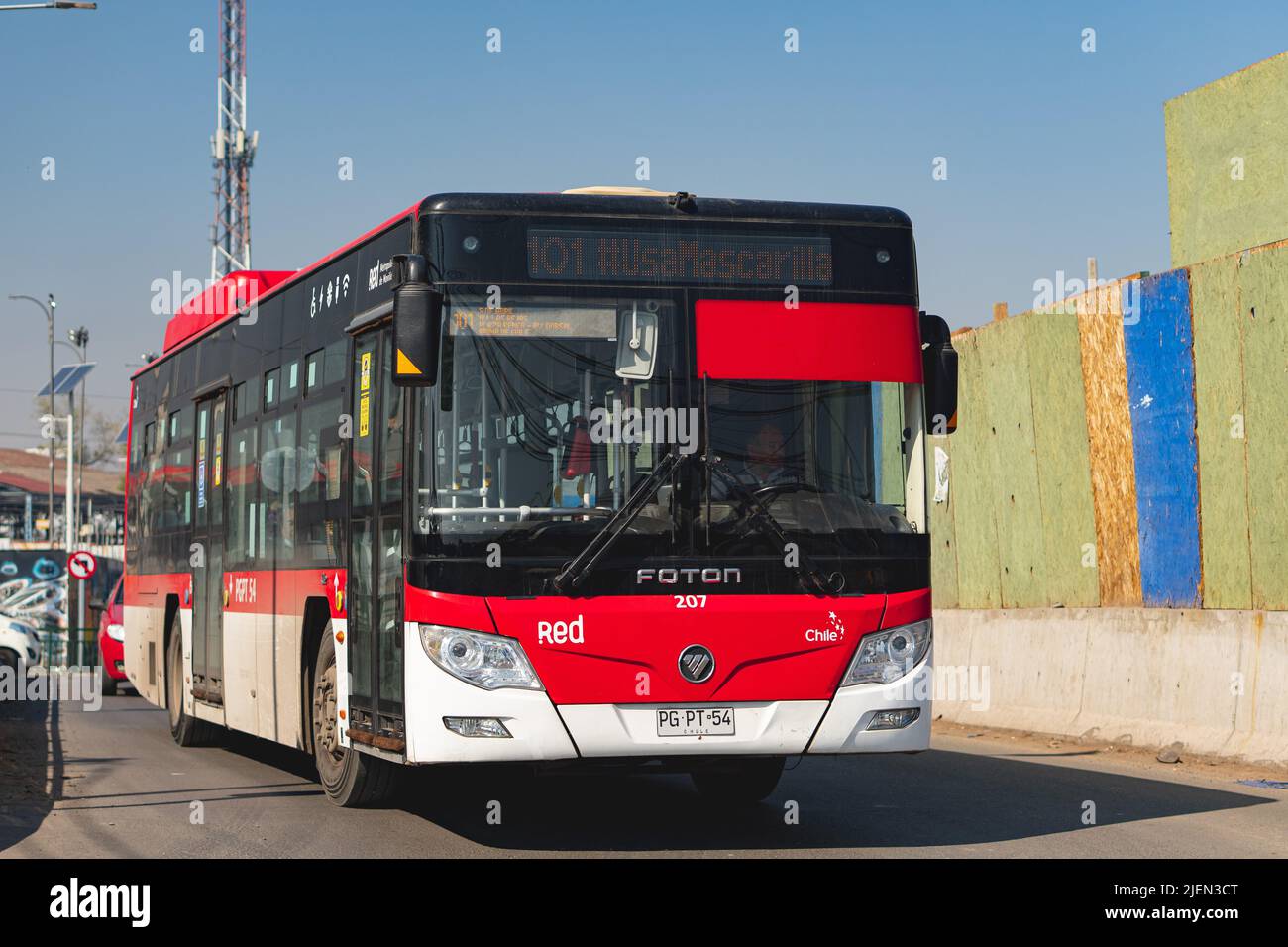 Santiago, Chile - April 2022: A Transantiago, or Red Metropolitana de ...