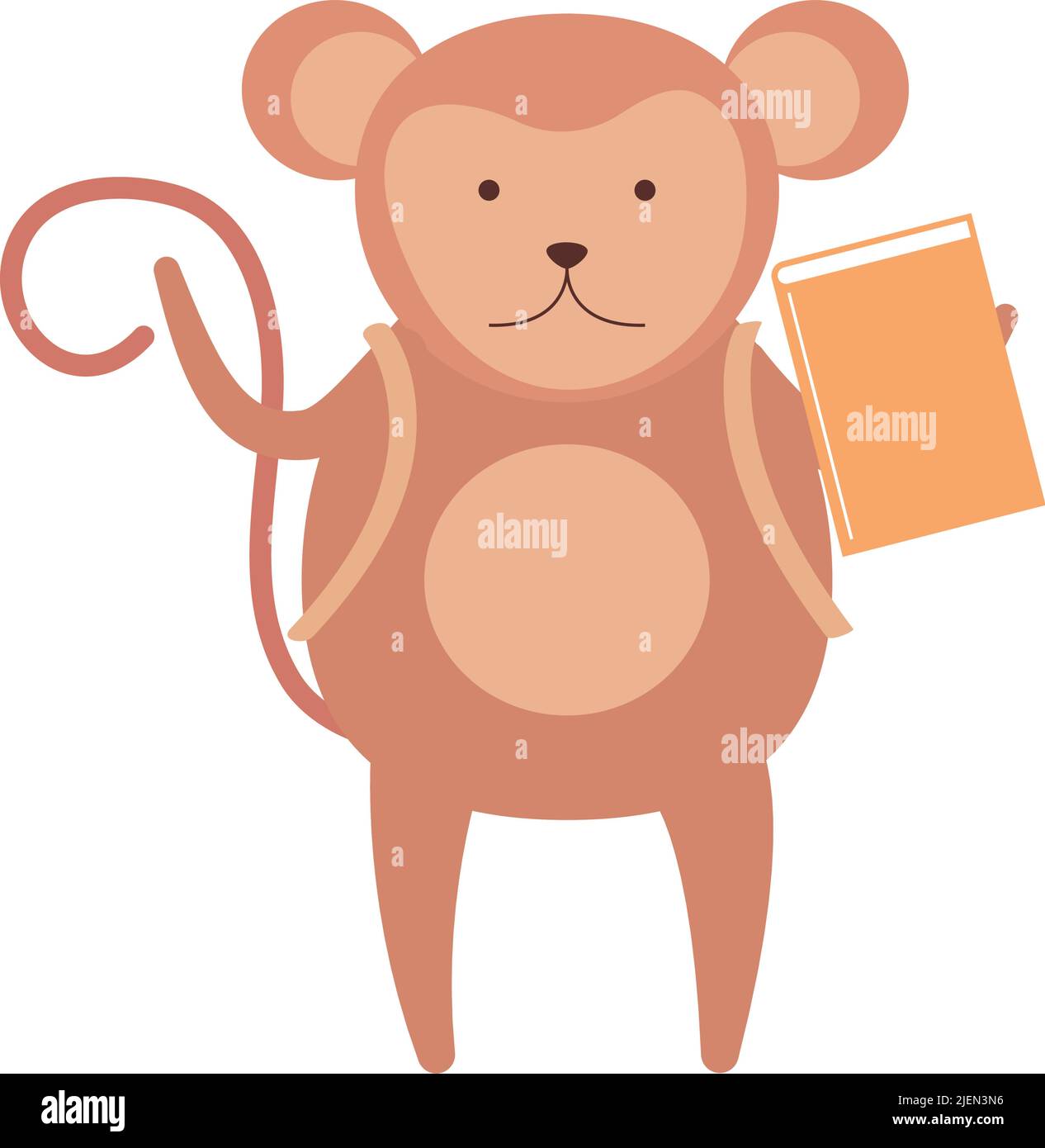 monkey with school book Stock Vector Image & Art - Alamy