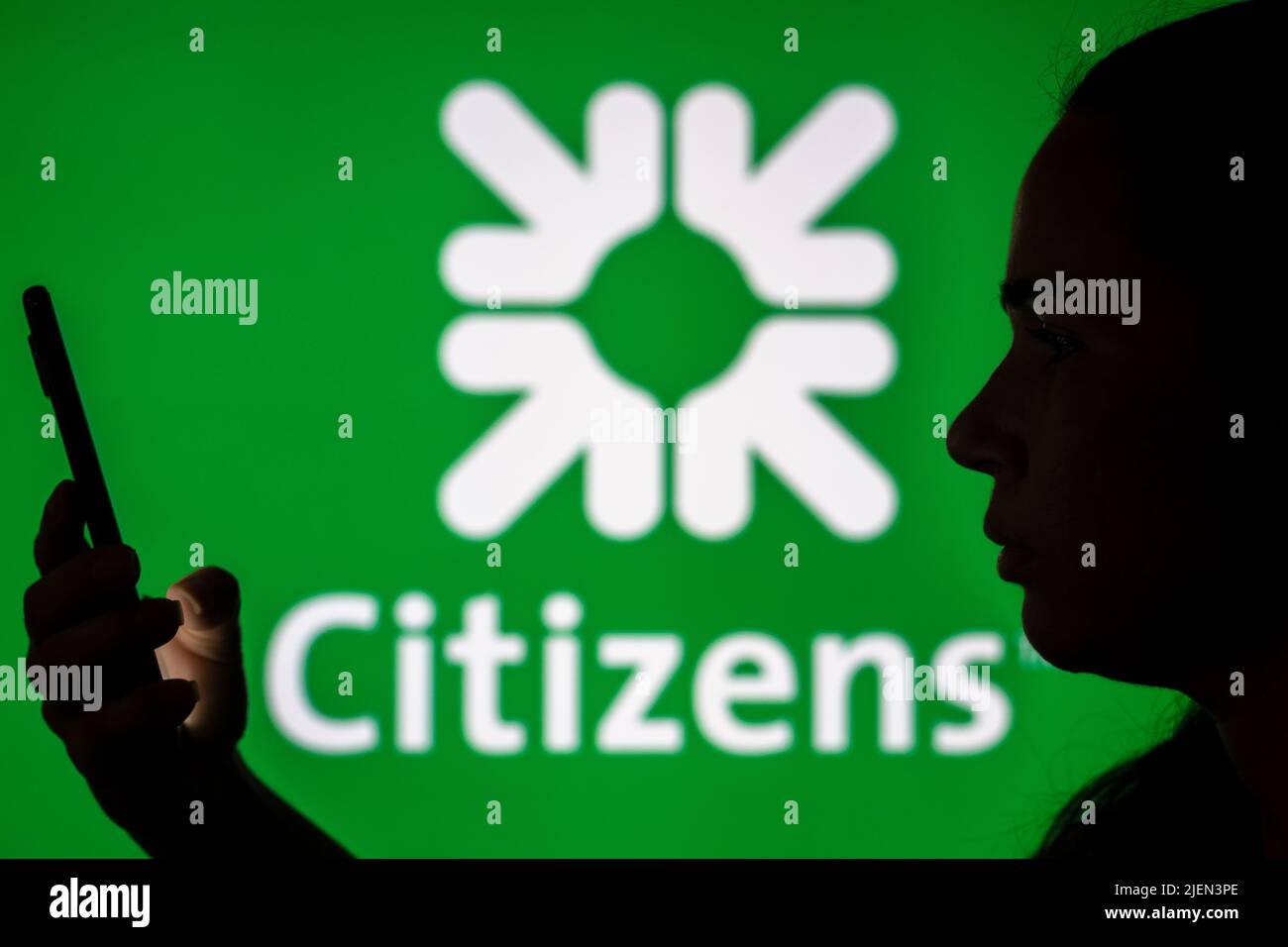 In this photo illustration, the Citizens Financial Group logo is seen ...