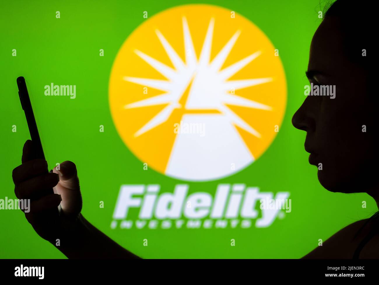 In this photo illustration, the Fidelity Investments logo is seen in ...