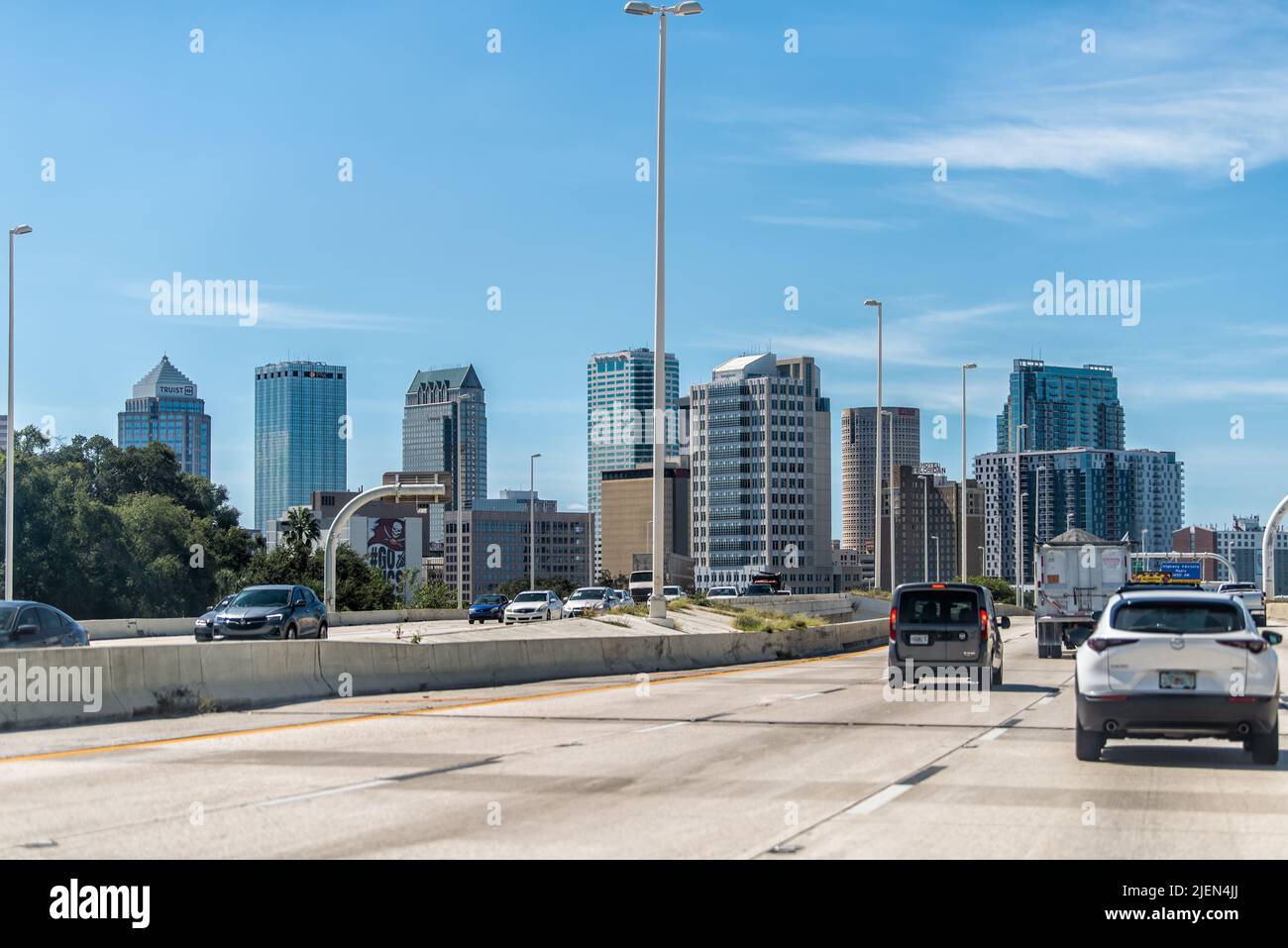 Tampa, USA - October 4, 2021: Road interstate highway i275 in Tampa ...