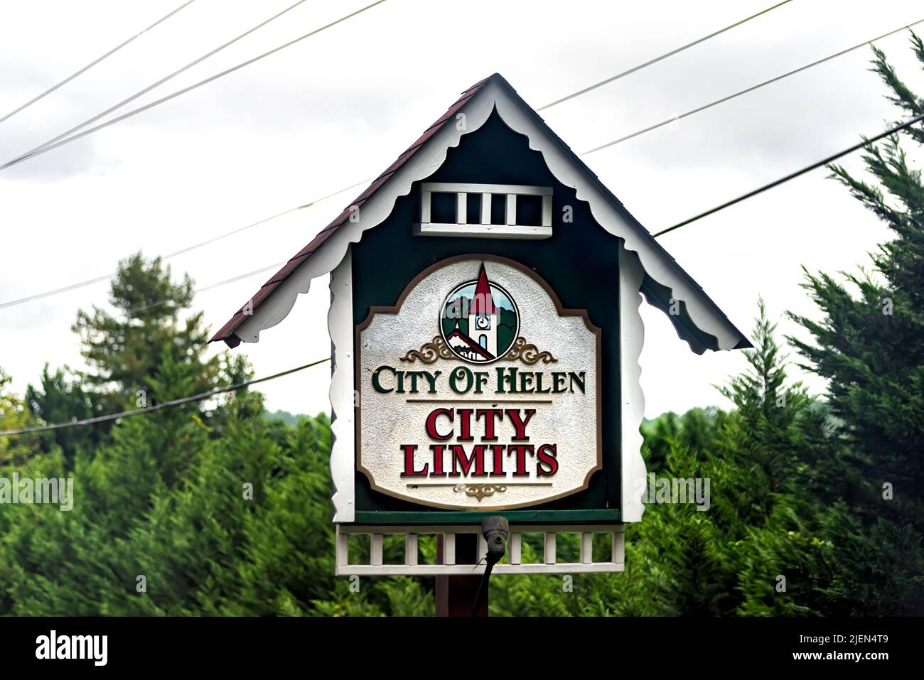 Town sign of helen georgia hi-res stock photography and images - Alamy