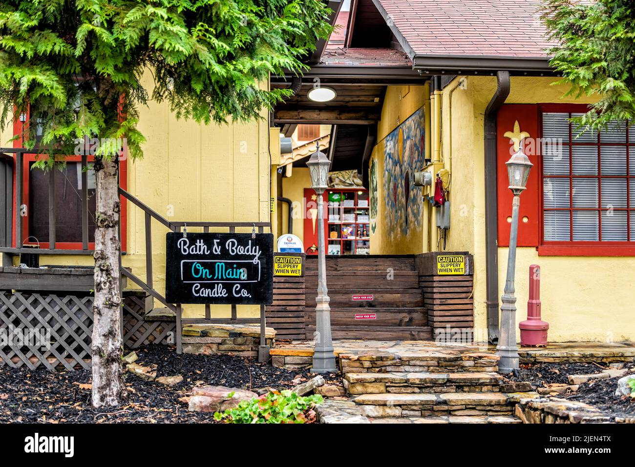 Helen, USA - October 5, 2021: Bavarian village of Helen, Georgia with ...