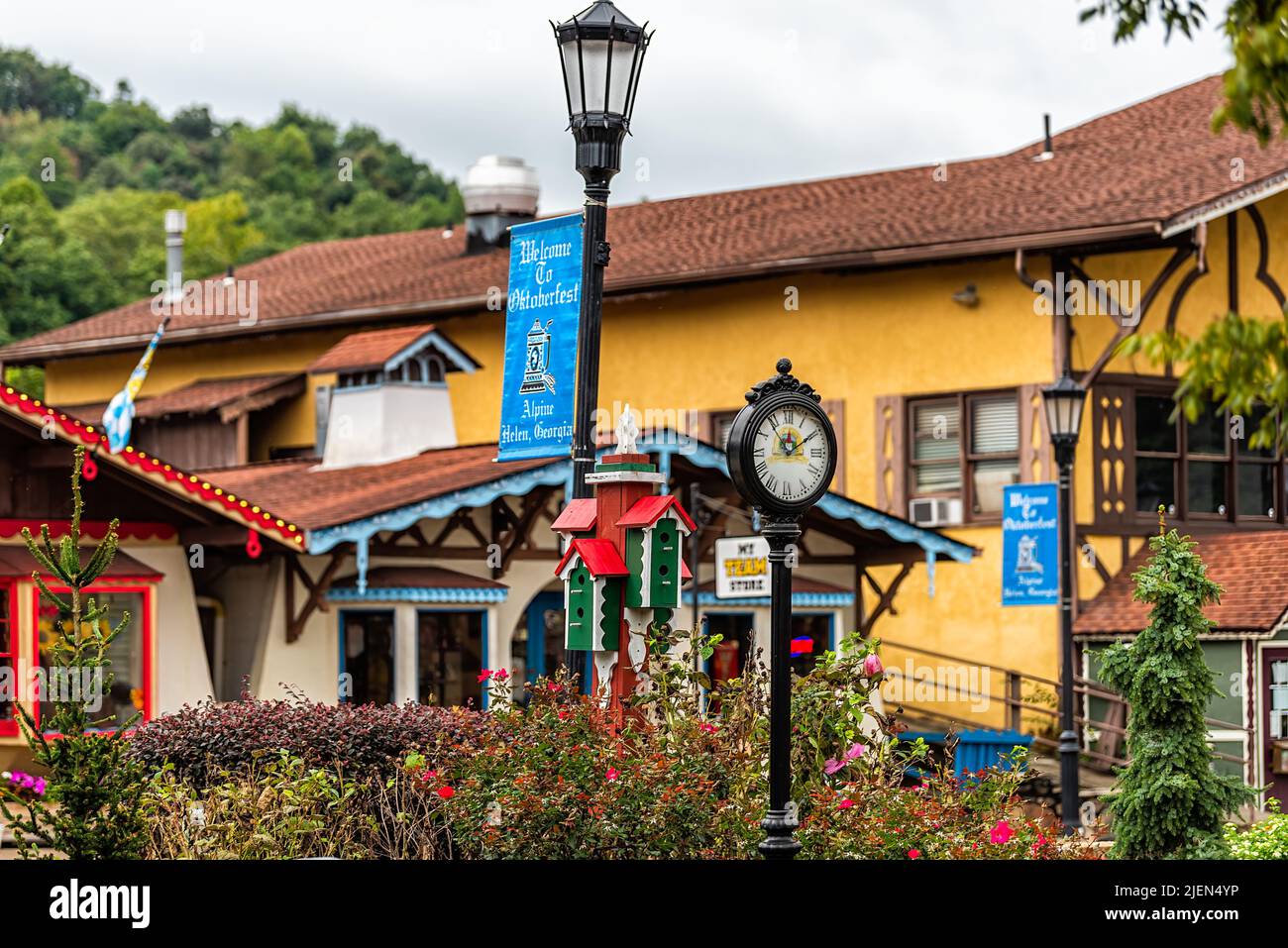 Helen, USA - October 5, 2021: Bavarian village of Helen, Georgia with ...