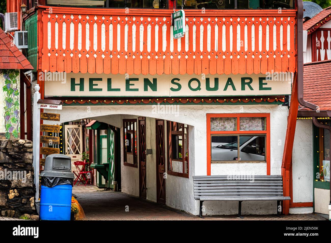 Helen, USA - October 5, 2021: Helen, Georgia Bavarian village ...