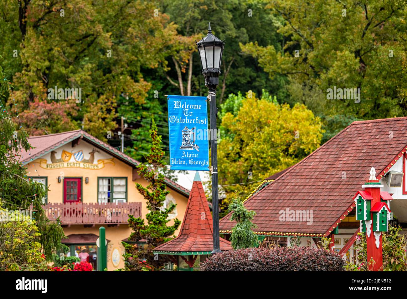 Helen, USA - October 5, 2021: Bavarian village of Helen, Georgia with ...