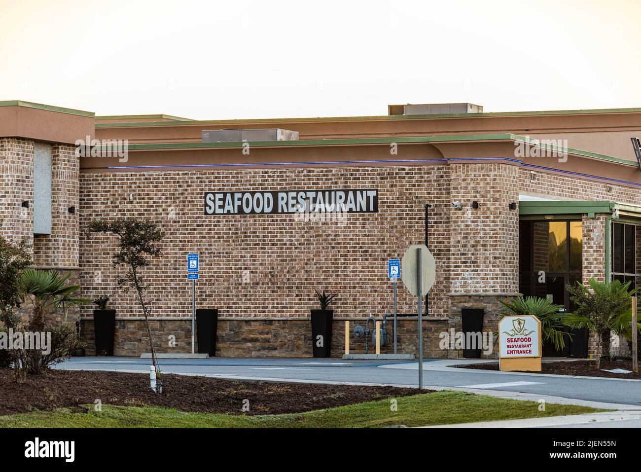 Pooler, USA - October 19, 2021: Pooler, Georgia near Savannah with sign ...