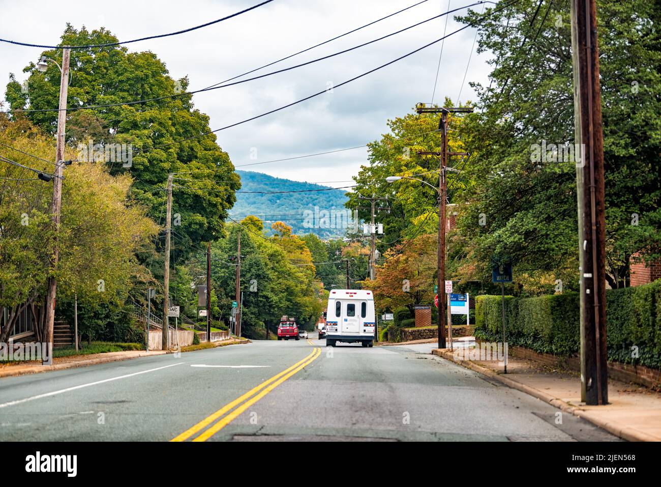 Charlottesville, USA - October 7, 2021: Downtown area in small city of ...