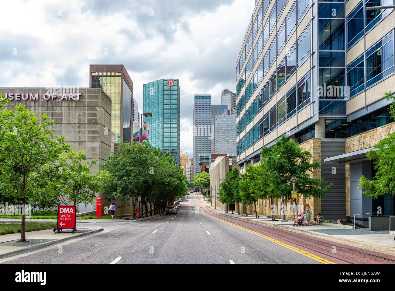 Dallas, USA - June 7, 2019: Downtown cityscape modern buildings ...