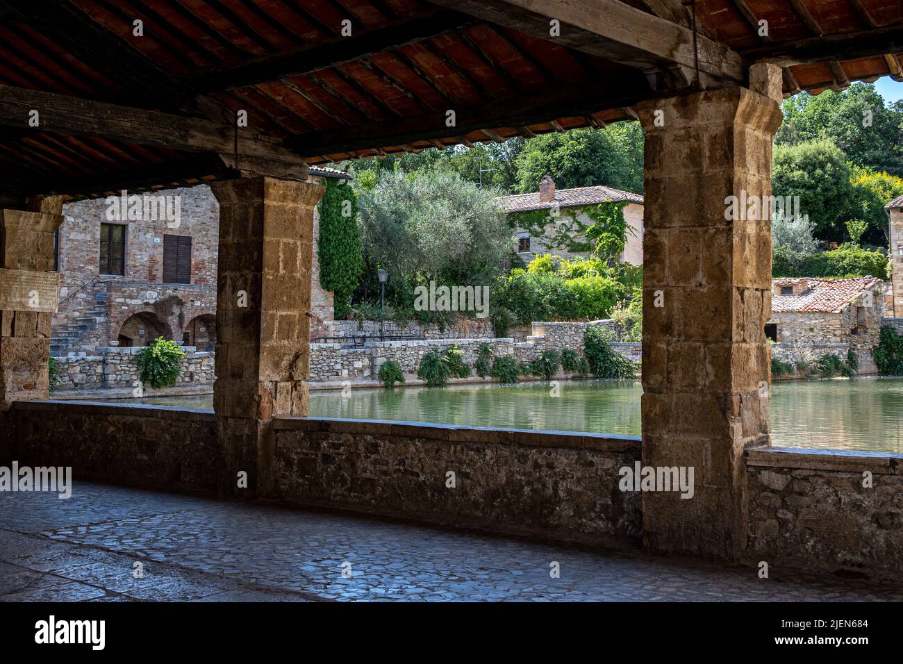 Bagno Vignoni, Tuscany, Italy, a village where there are ancient ...