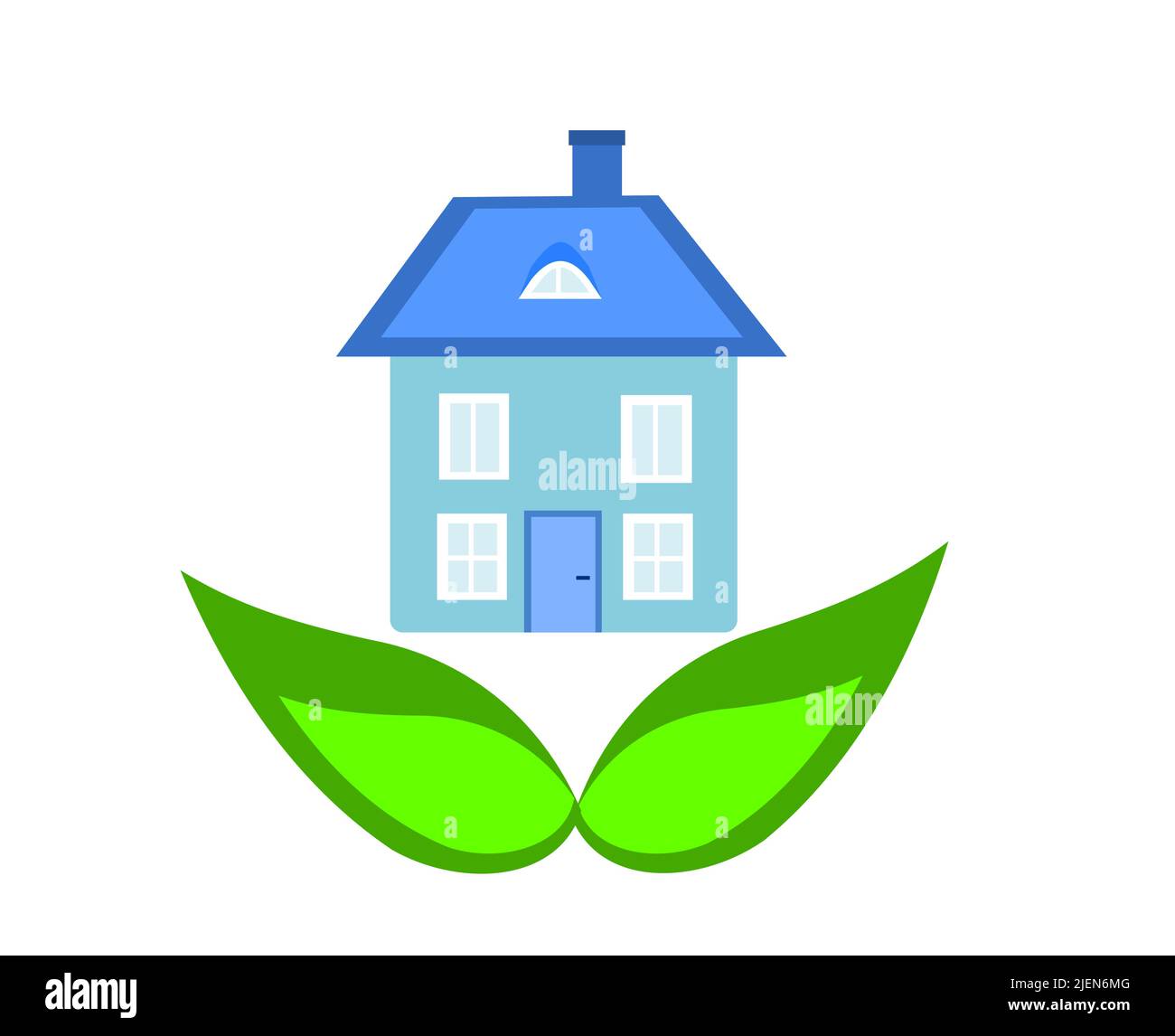 Blue eco house - conceptual illustration Stock Vector Image & Art - Alamy