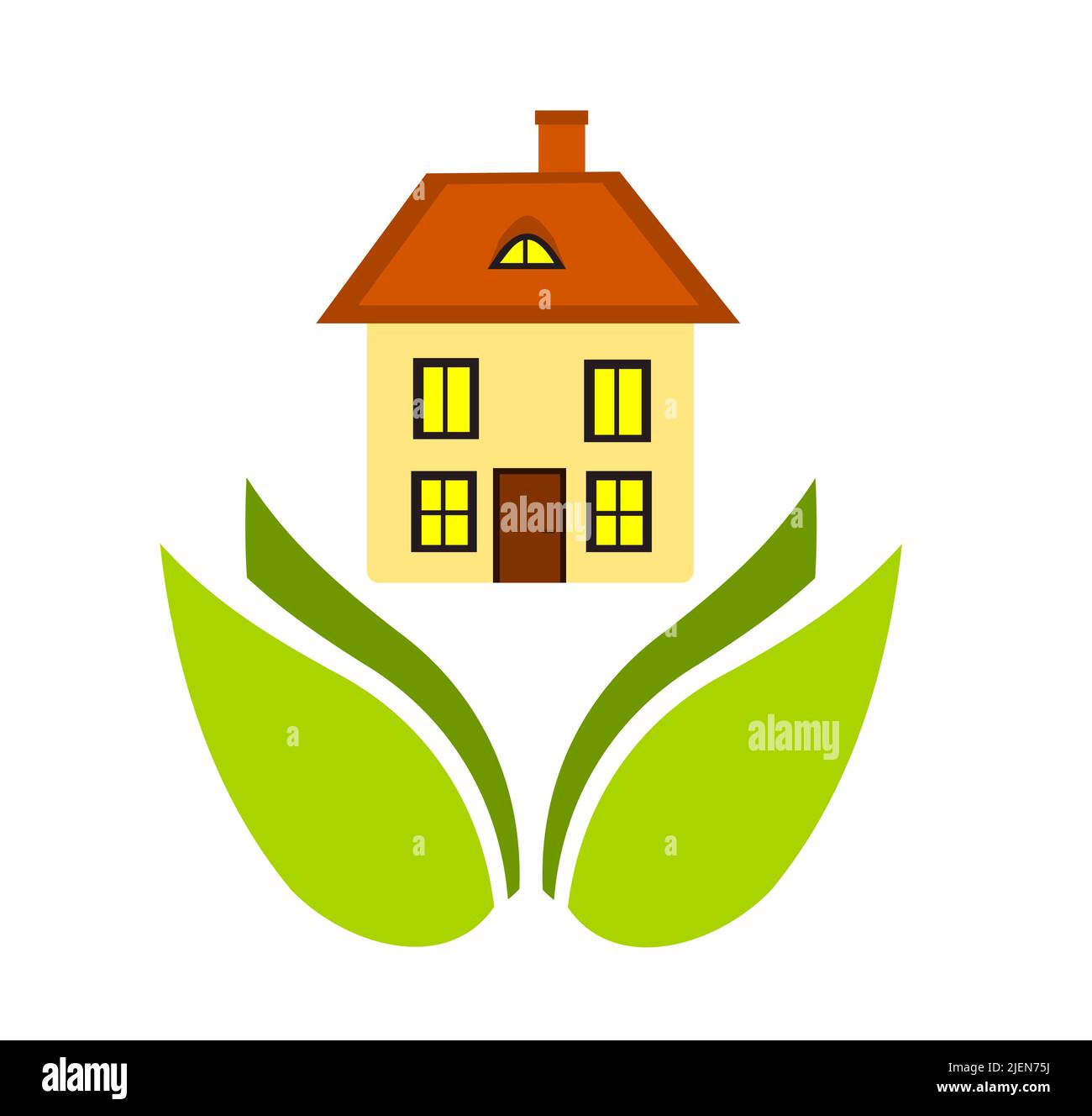 Ecological house - visiual symbolic illustration Stock Vector Image ...